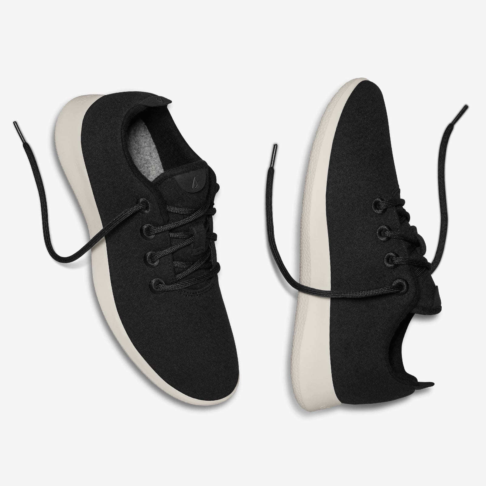 Allbirds Men's Wool Runners - True Black (Black with Cream Sole)